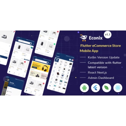 Econix Flutter Ecommerce Store Mobile App React Node Admin Dashboard At 349 Only Wpshop