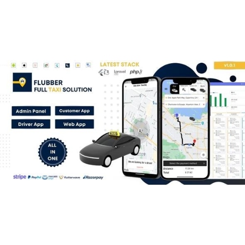Flubber - Taxi Cab Full Solution with Customer and Driver Flutter App ...