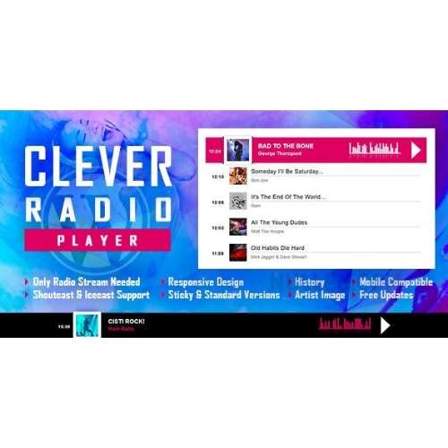 Clever Html5 Radio Player With History Shoutcast And Icecast Wordpress Plugin At 349