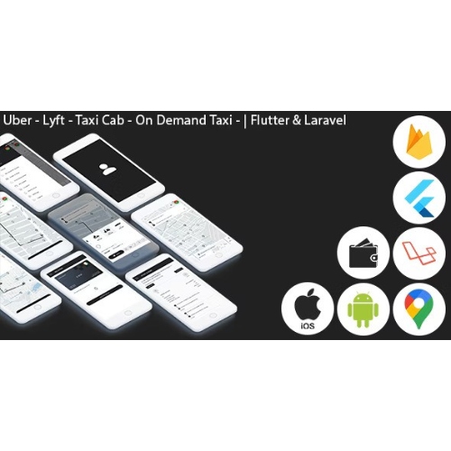 Uber - Lyft - Taxi Cab - On Demand Taxi | Complete Solution | Flutter ...